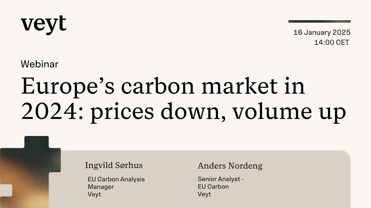 Europe's carbon market in 2024: prices down volumes up | Veyt